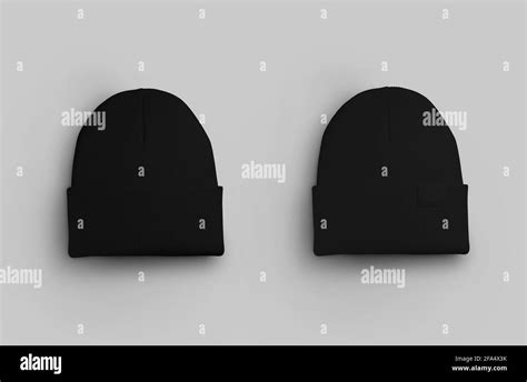 Black Winter Beanie Mockup For Style Fashionable Knitted Hat For