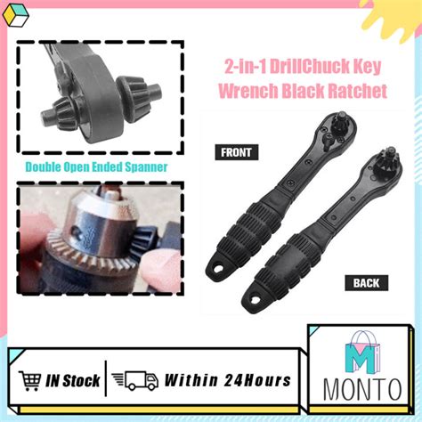 Dual Use Wrench Spanner Drill Chuck Key Wrench Universal Ratchet Chuck