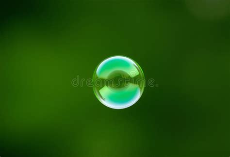 Floating Green Bubble A Single Green Bubble Floating Gently In M Stock