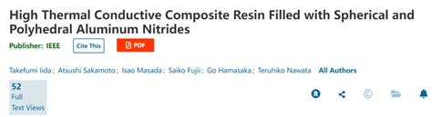 Innovative Application High Thermal Conductivity Composite Resin