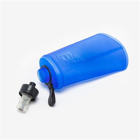 500 Ml Flexible Trail Running Water Bottle Blue Decathlon