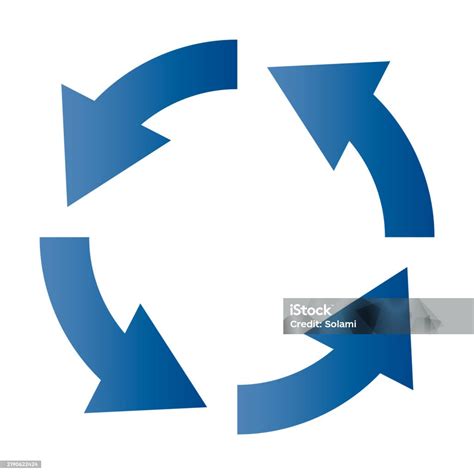 Business Blue Gradient Cycle Diagram Arrow Clipart Stock Illustration