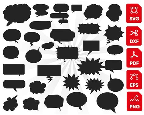 Speech bubbles svg comic bubbles svg bubble clipart | Etsy