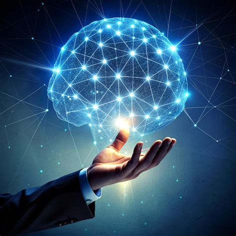 Premium Photo Hand Touching Brain Of Ai Symbolic Machine Learning Artificial Intelligence Of