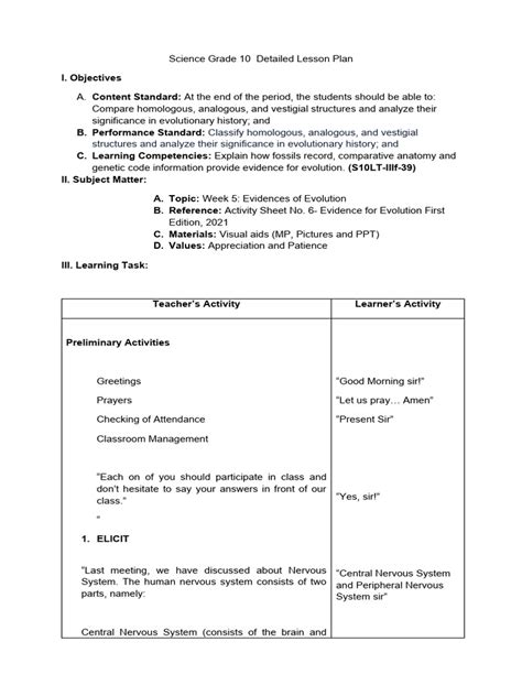 Detailed Lesson Plan In Biology Pdf