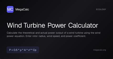 Wind Turbine Power Calculator — Free Megacalc