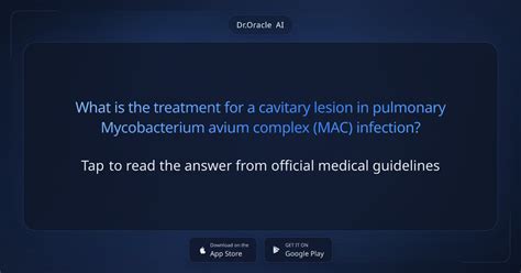 What Is The Treatment For A Cavitary Lesion In Pulmonary Mycobacterium