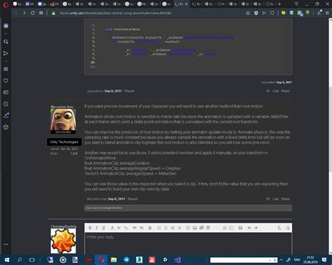 Position Control Using OnAnimatorMove Unity Engine Unity Discussions