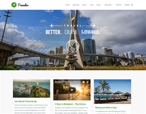 Blog Masonry Traveler Wordpress Theme By Visualmodo Behance