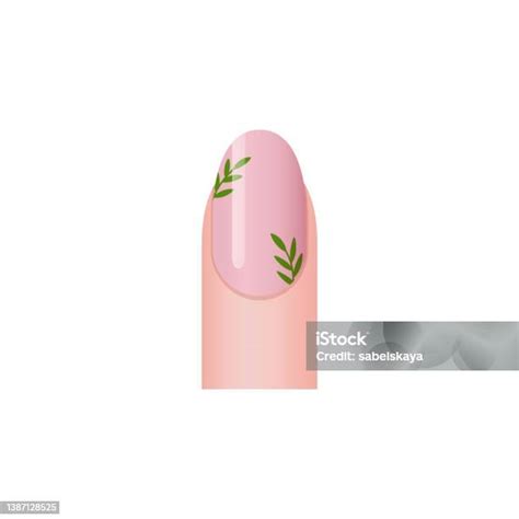 천연 매니큐어 또는 식물 잎 흰색 배경에 고립 된 3d 벡터 일러스트와 예술 그래픽 프린트에 대한 스톡 벡터 아트 및 기타 이미지 그래픽 프린트 기하 네일아트