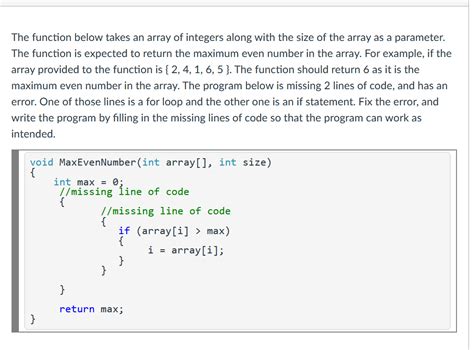 Solved The Function Below Takes An Array Of Integers Along Chegg Com