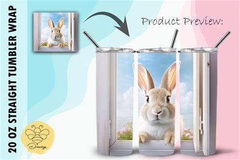 Rabbit Cartoon Tumbler Wrap (10) Graphic by BeeDrawings · Creative Fabrica