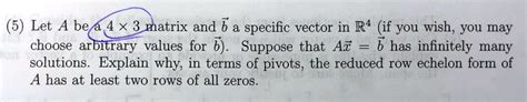 5 let a bera 4 x 3 matrix and b a specific vector in r4 if you wish you