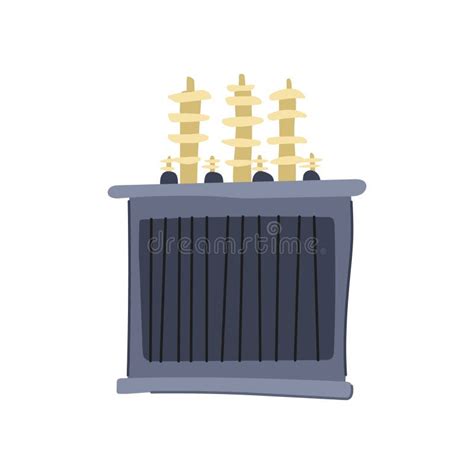 Windings Electrical Transformer Cartoon Vector Illustration Stock