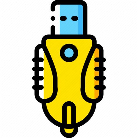 Devices Memory Stick Usb Yellow Icon Download On Iconfinder