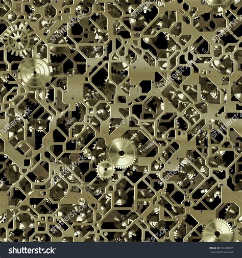 Clockwork Abstract Seamless Texture Background Stock Illustration