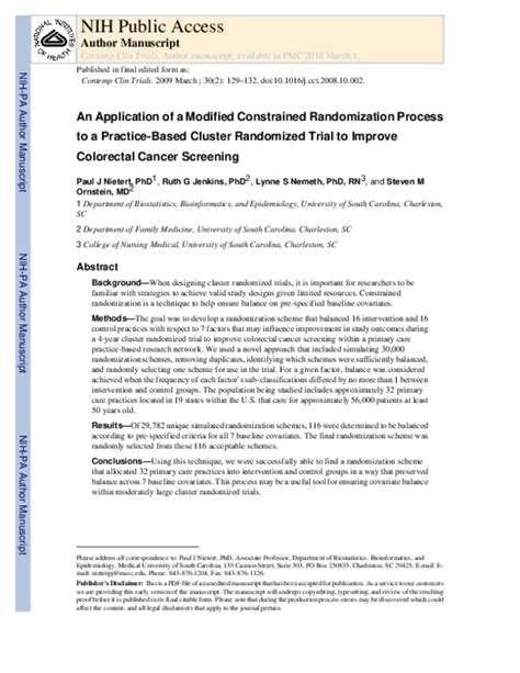Pdf An Application Of A Modified Constrained Randomization Process To
