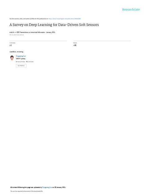 A Survey On Deep Learning For Data Driven Soft Sensors Ieee