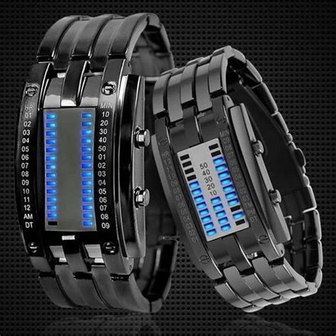 Hot Binary Watch Luxury Lovers Stainless Steel Blue Binary Luminous