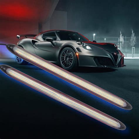 Amazon Com Jaxiria Car LED Daytime Running Lights Strip 12V Amber White Streamer Sequential