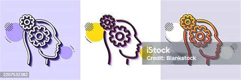 생각 라인 아이콘입니다 팀워크 표시 핵심 가치 하프톤 도트 패턴 벡터 고급에 대한 스톡 벡터 아트 및 기타 이미지 고급