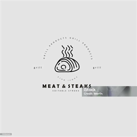 고기와 그릴 카페 또는 레스토랑에 대한 벡터 아이콘 및 로고 가정 주방에 대한 스톡 벡터 아트 및 기타 이미지 가정 주방 가정의 방 개체 그룹 Istock