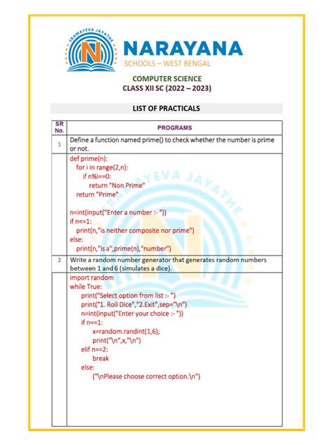 Class Xii Computer Science Practical Programs Pdf Sql Computing