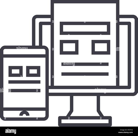 Adaptive Interface Concept Vector Thin Line Icon Symbol Sign Illustration On Isolated