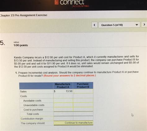 Solved Correct Accounting Chapter 23 Pre Assignment Exercise