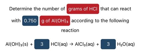 solved determine the number of grams of hcl that can reac