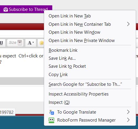 Browser Ctrl Click To Open Tab Not Working No Context Menu Either Windows Forums