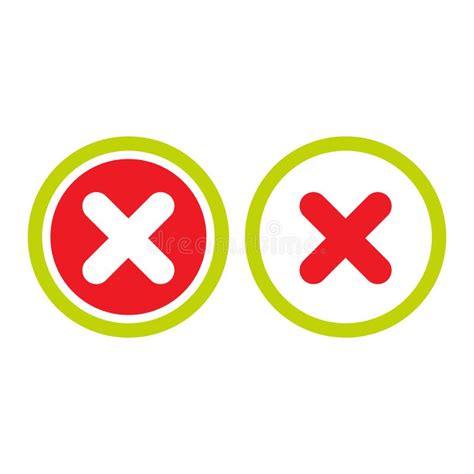 red cross in circle set delete button warning error icon stock vector
