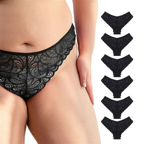 Cinvik Lace Underwear For Women Breathable Plus Size Thongs Sex Seamless Hipster Panties 6