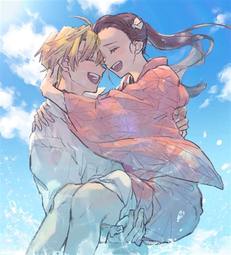 Kamado Nezuko And Agatsuma Zenitsu Kimetsu No Yaiba Drawn By Honwaka Zz Danbooru