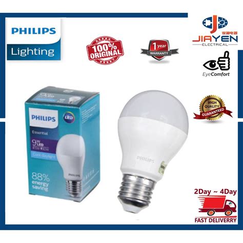 Philips Essential LED E27 Bulb 3W 4W 9W 11W 13W Energy Saving Light Downlight Mentol Meja Lampu