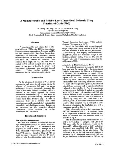 A Manufacturable And Reliable Low K Inter Metal Dielectric Using