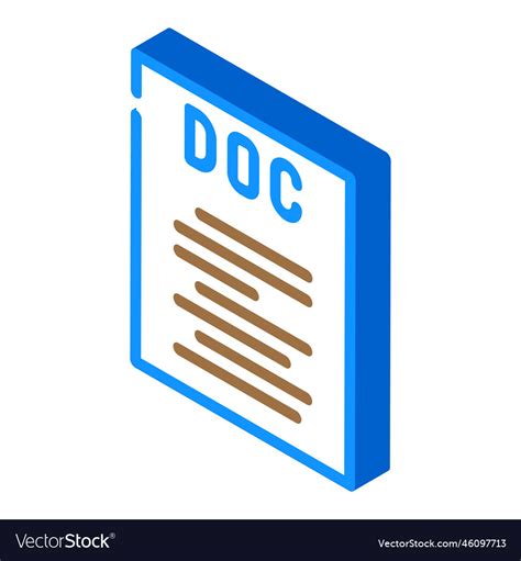 Doc File Format Document Isometric Icon Royalty Free Vector