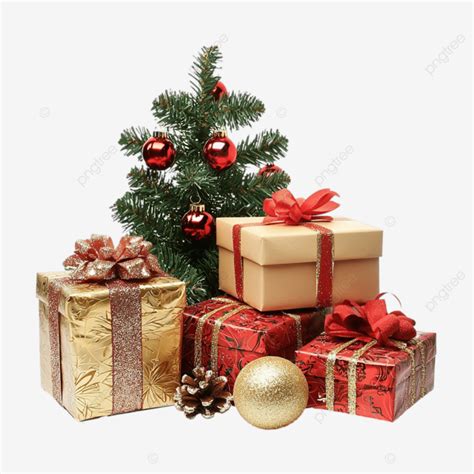 축제 선물 상자와 크리스마스 트리 장식 선물 상자 포장된 선물 장식 Png 일러스트 및 이미지 에 대한 무료 다운로드