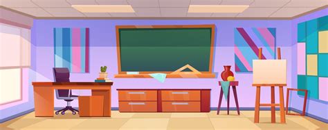 Art Classroom With Easel In School 14634439 Vector Art At Vecteezy