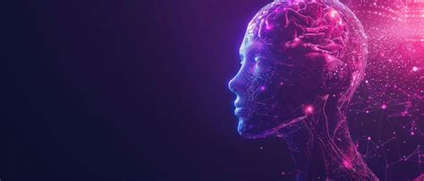 Premium Photo Abstract Polygonal Wireframe Human Brain Exploding Nerve Cell On Purple Color