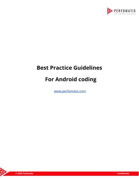 Perfomatix Android Coding Standards Pdf