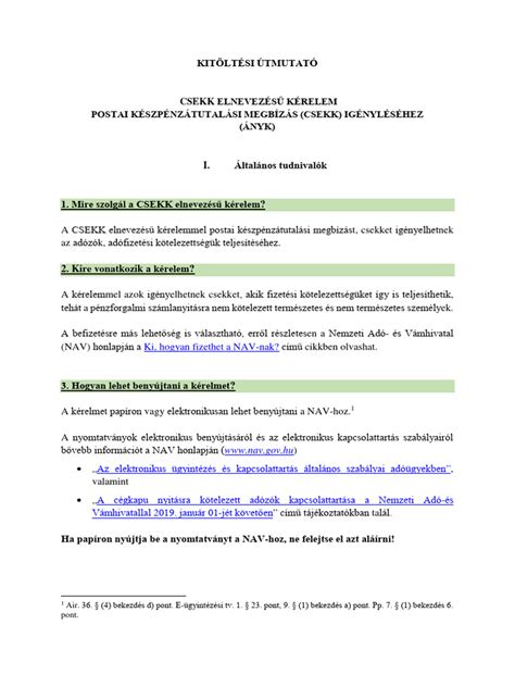 Kitöltési útmutató Csekk Kérelemhez Ányk Pdf