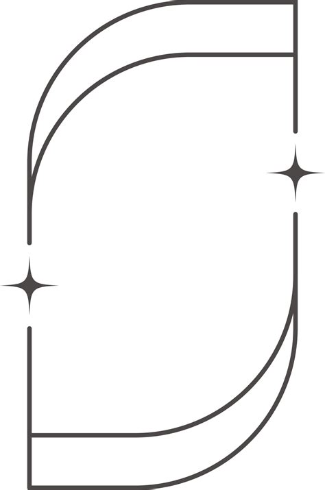 Outline Frame With Stars Aesthetic Border Element Minimal Graphic