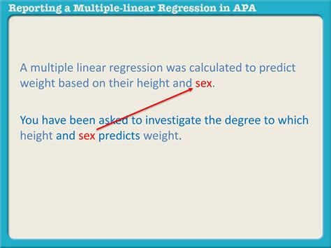 Reporting A Multiple Linear Regression In Apa Pptx