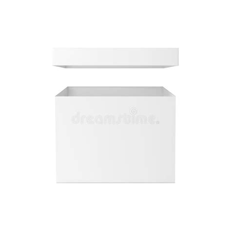 Blank White Open Square Box With Removable Lid For Design Vector Stock Vector Illustration Of