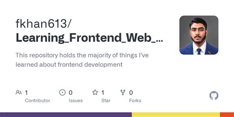 Github Fkhan613learningfrontendwebdevelopment This Repository Holds The Majority Of