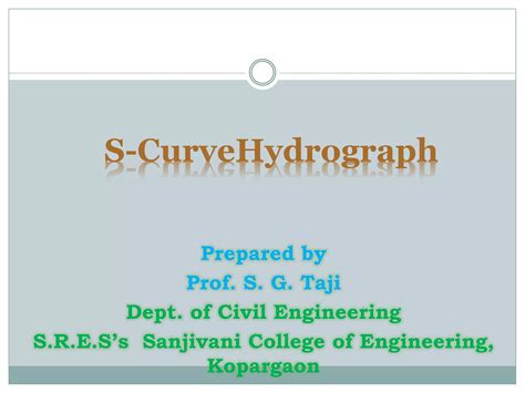S Curve Hydrograph Pptx