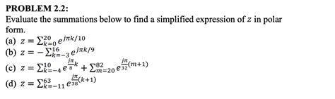 Solved Problem 22 Evaluate The Summations Below To Find A