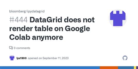 DataGrid Does Not Render Table On Google Colab Anymore Issue Bloomberg Ipydatagrid GitHub