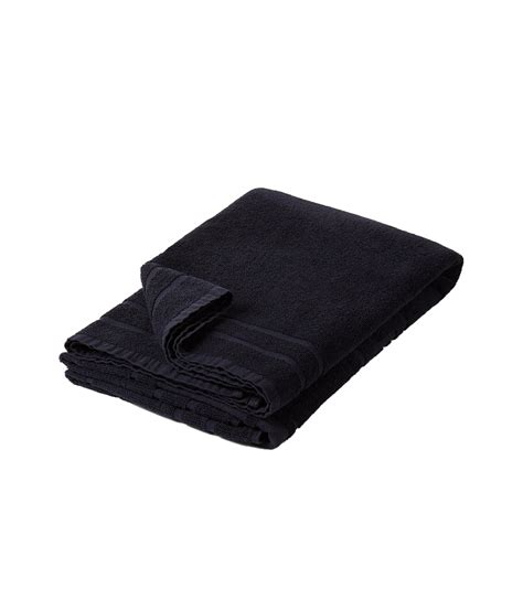 Terry Cotton Beach Towel In Navy Blue